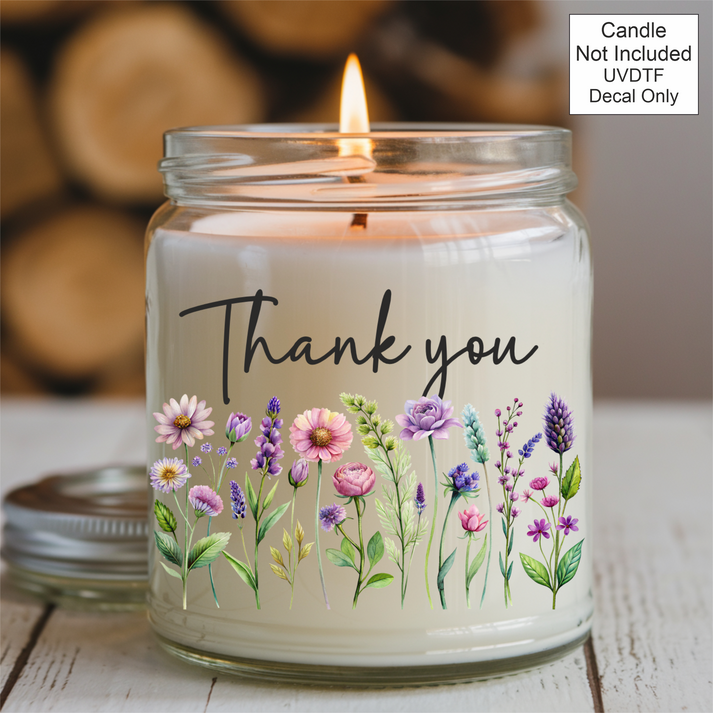 UVDTF Thank you Flowers – Mackie Direct